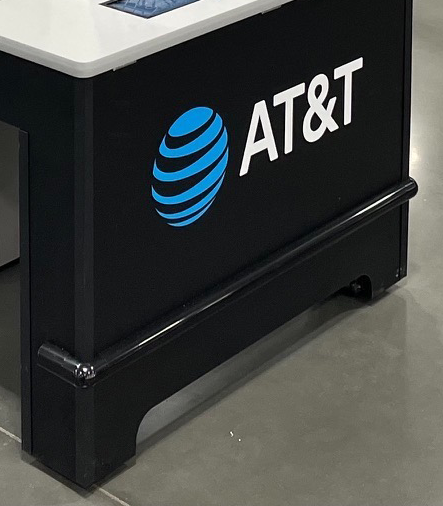 AT&T vinyl Logo - 31" x 12", Costco, Kiosk table leg – AT&T Kiosk Parts ...